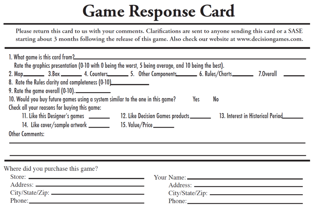 Support - Decision Games